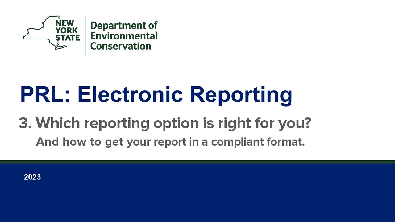 PRL: Electronic Reporting - Video 3 - YouTube