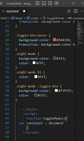 dark mode using html css js - YouTube