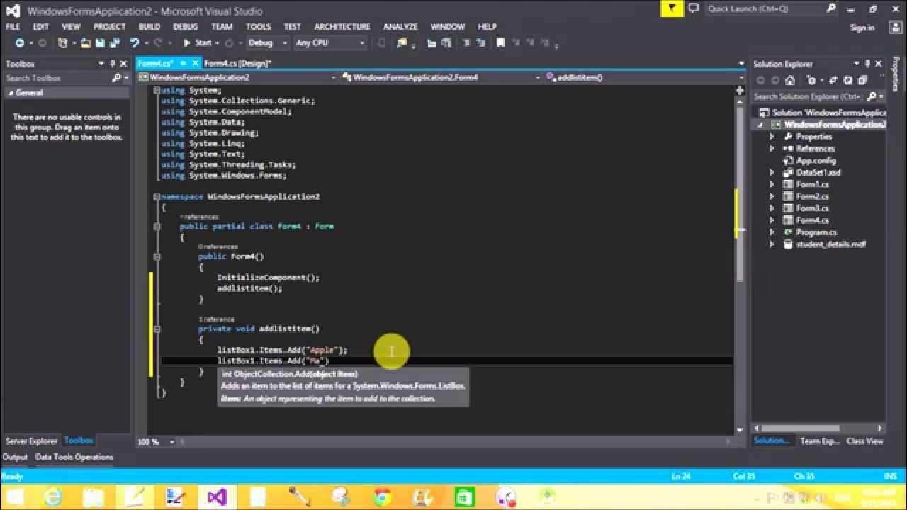 Example to search item from ListBox in windows form c# - YouTube