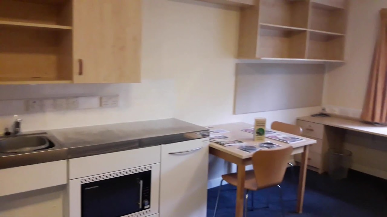 Lancaster University accommodation. Double studio, Pendle College - YouTube