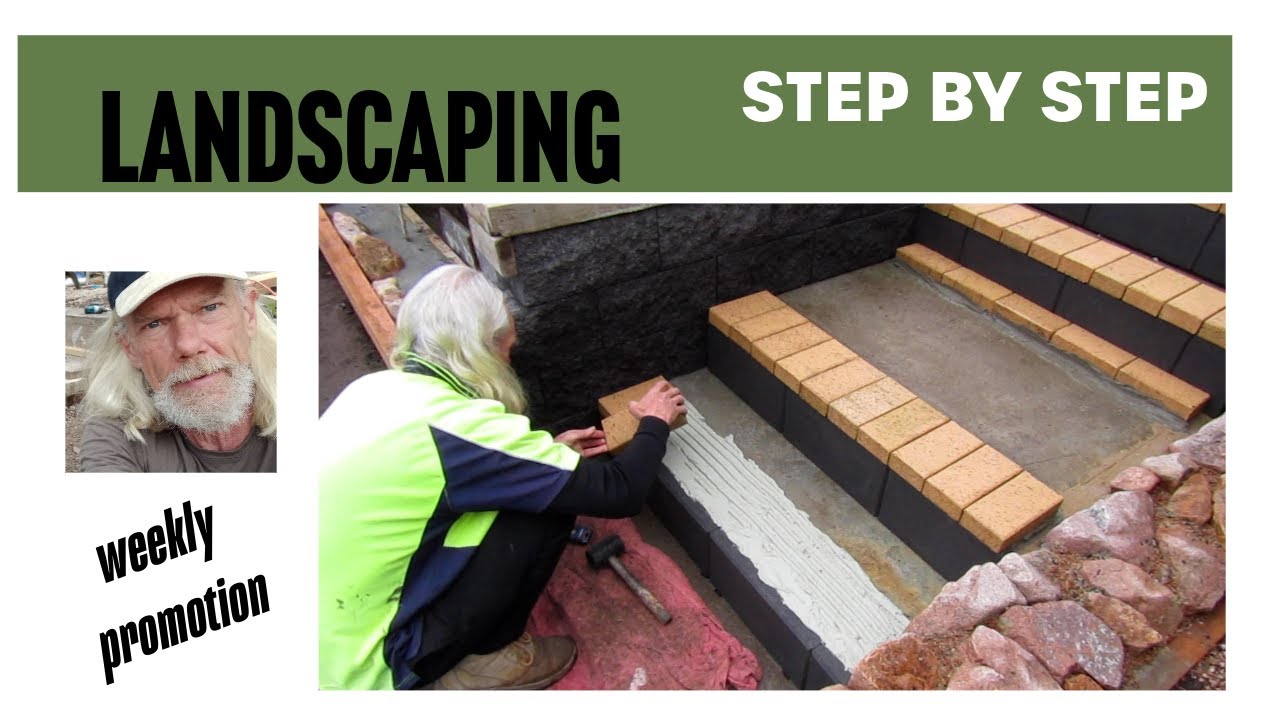 How To Build A Retaining Wall with Natural Stone & Block | Stairs ...