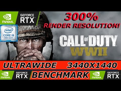 Call Of Duty WW2 - 300% RENDER RESOLUTION Benchmark! - RTX 2080 ti - i9 ...