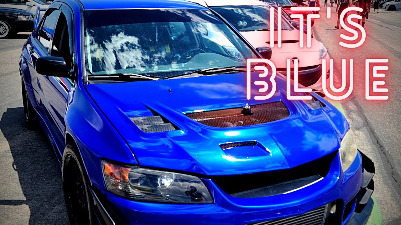 Widebody Evo Gets Wrapped (3M Cosmic Blue) - YouTube