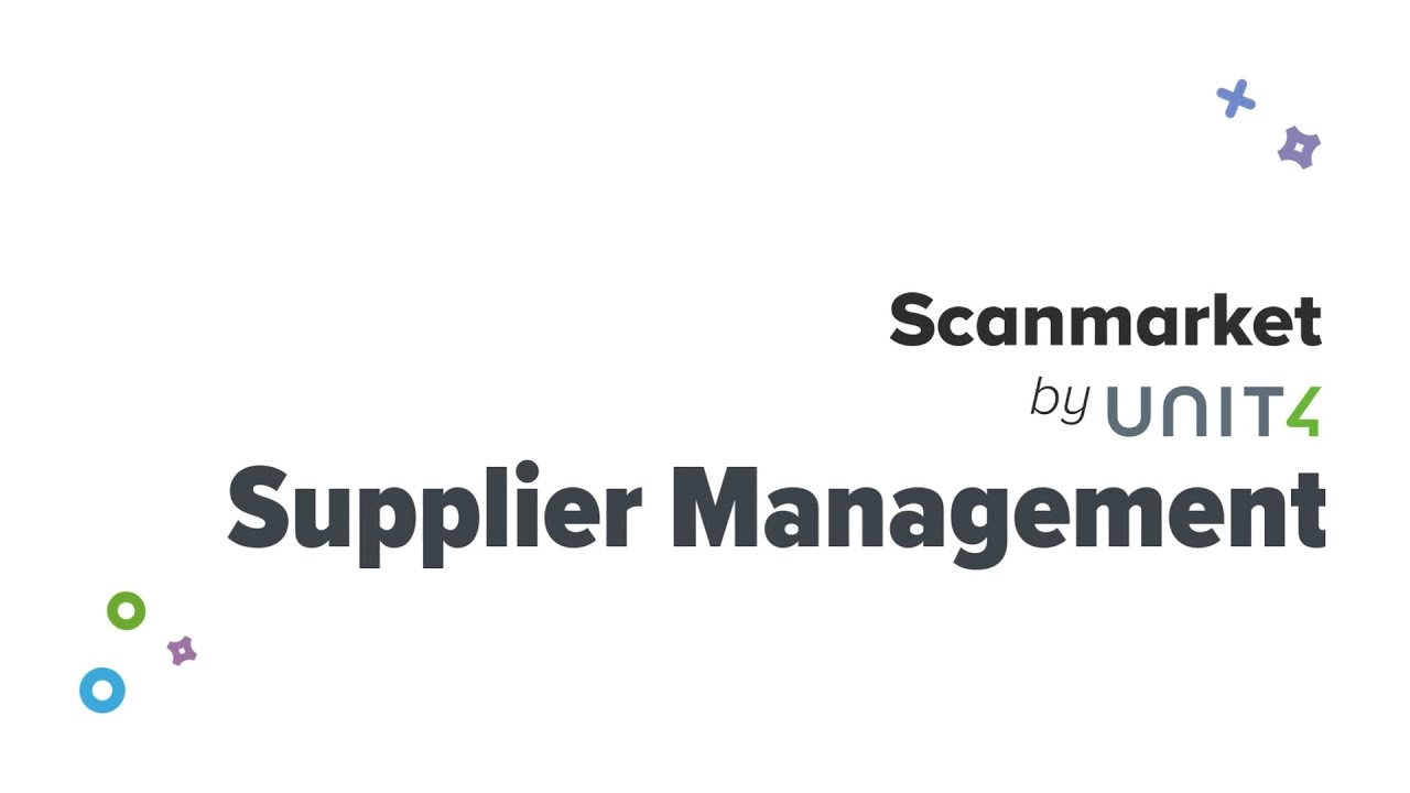 Supplier Management Scanmarket by U4 - YouTube