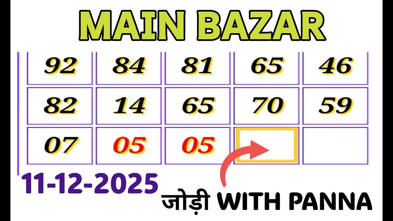 main bajar today chart 11/12/2025 single open jodi panel table trick ...