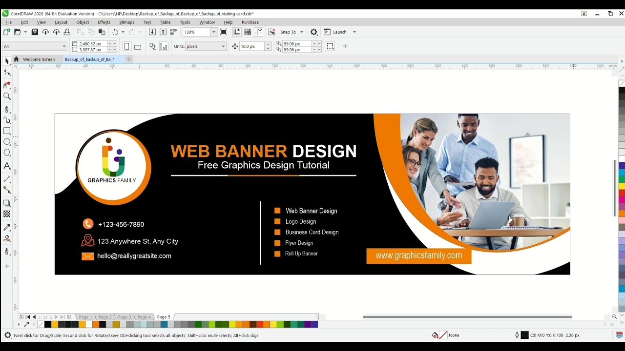 Web Banner Design In CorelDraw||Web Banner Design|| #youtube #viral # ...