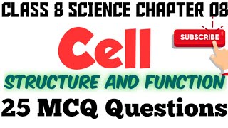 Class 8th Science Chapter 8 Cell Structure And Function Mcq Question Class8mcqquestions Class 8 ...