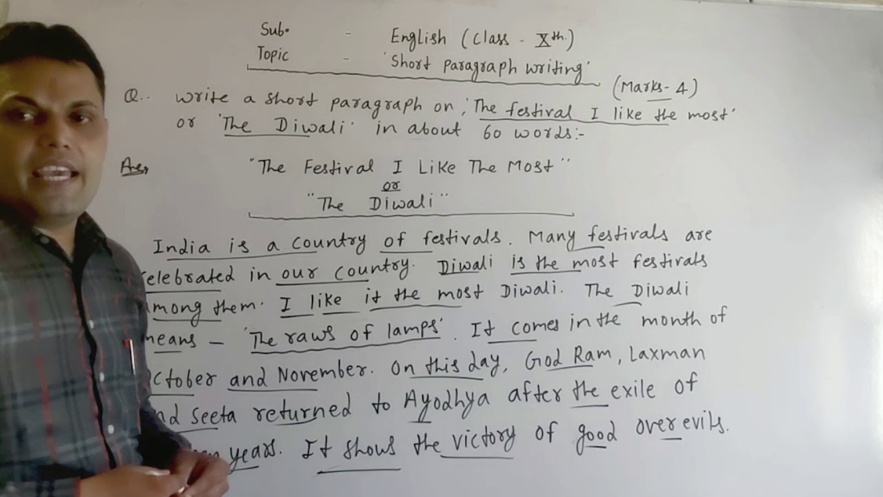 CLASS 10 ENGLISH Short Paragraph Writing Part 3 - YouTube