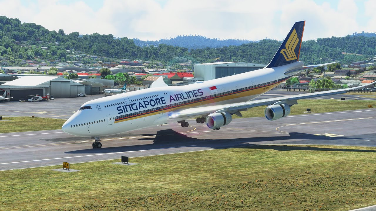 Beautiful View when landing Boeing 747-800 at Haneda International ...