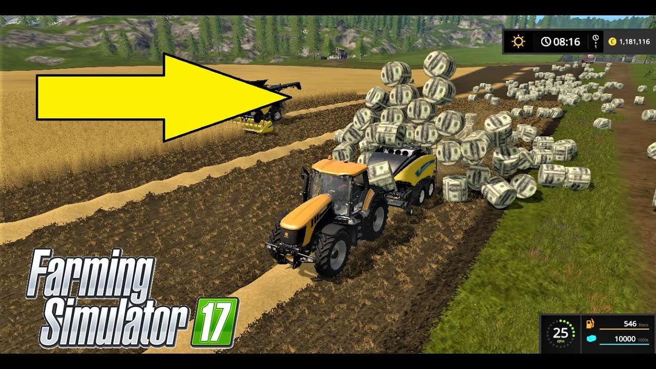 Farming Simulator 17- ROUND MONEY BALES - YouTube