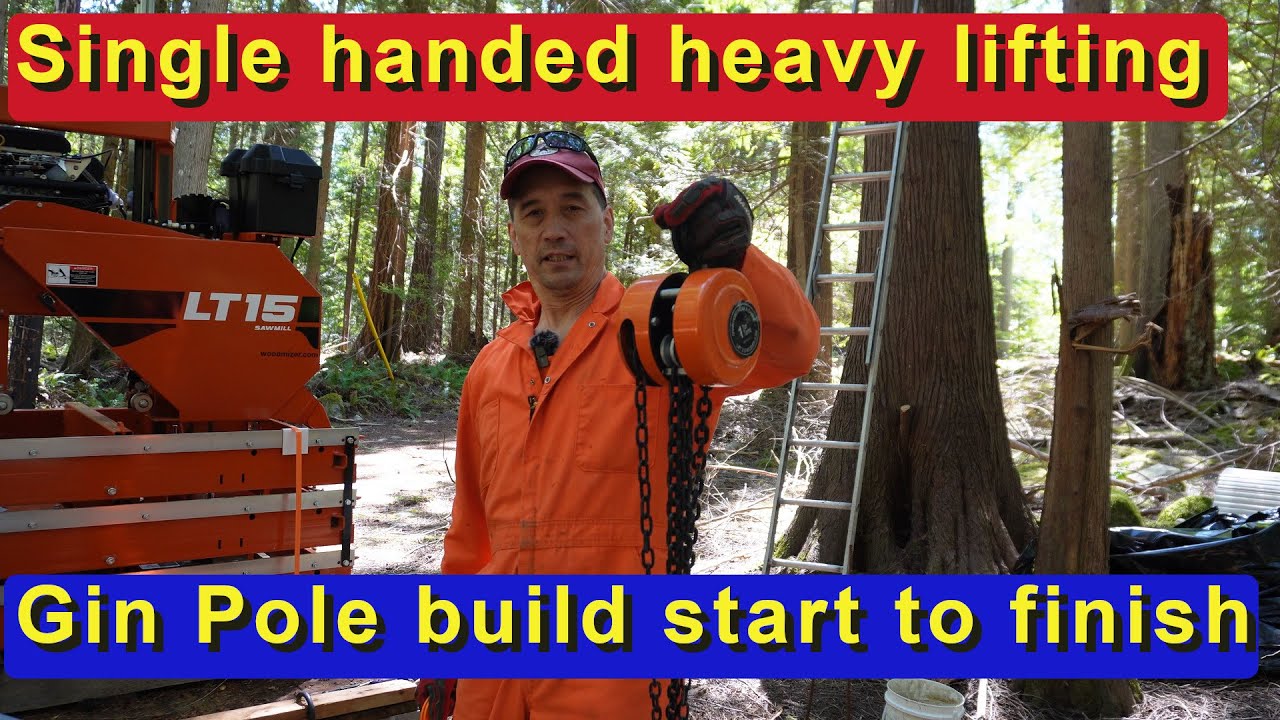 Single handed heavy lifting - Gin Pole build start to finish! - YouTube