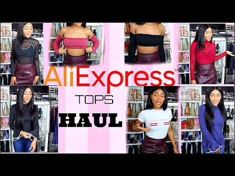 Aliexpress try-on tops HAUL - YouTube