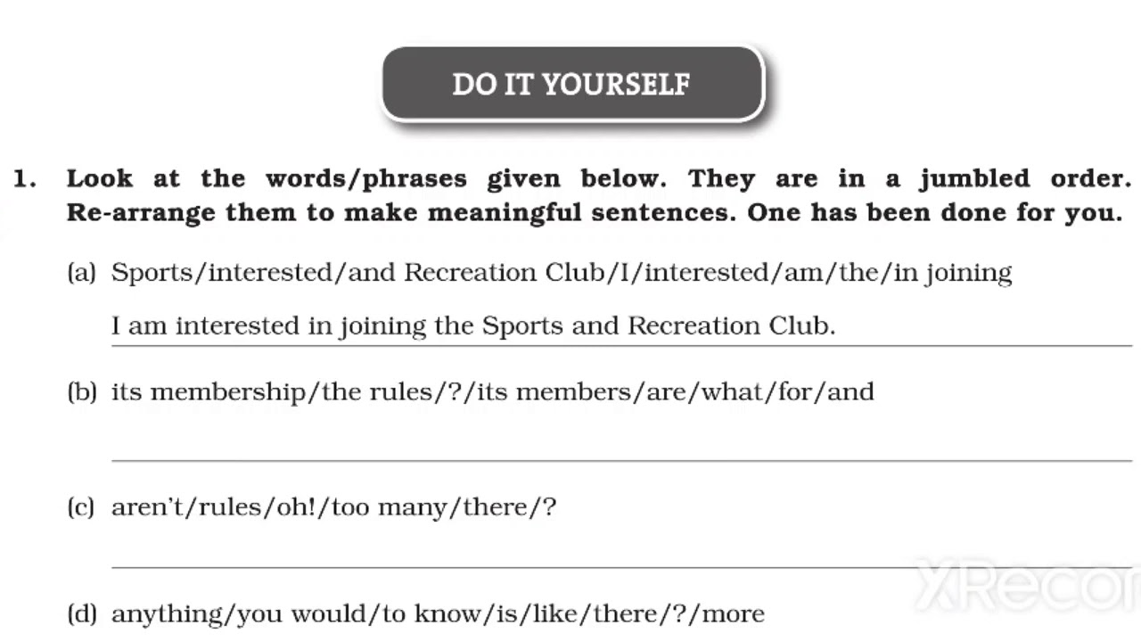 Arranging Jumbled Sentences, Class-7 - YouTube