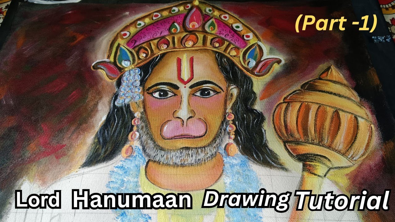 How to draw Lord Hanuman Drawing (part -1)हनुमान जी का चित्र कैसे बनाएं ...
