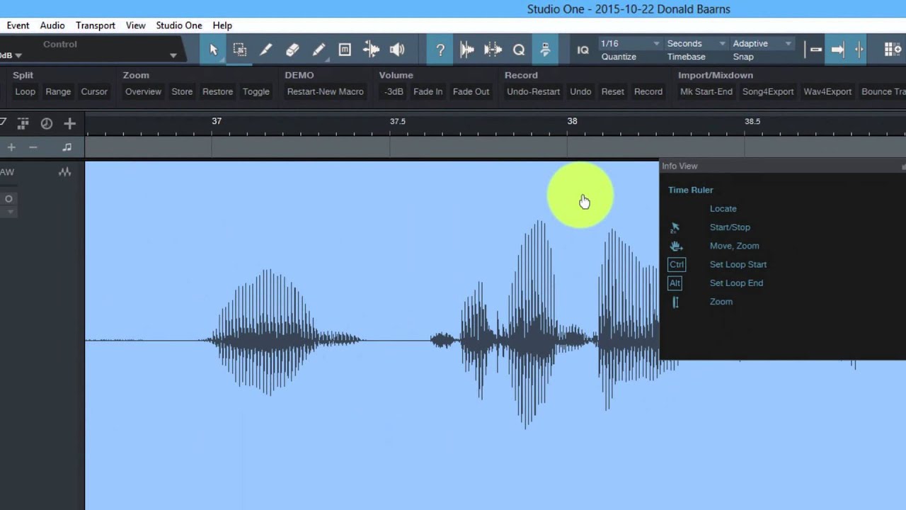 Using the Info View in Studio One - YouTube