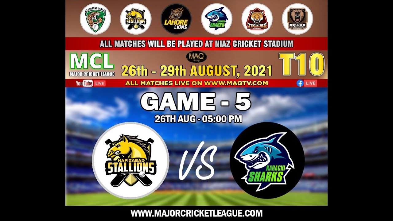 MCL T10 2021 - Karachi Sharks Vs Hafizabad Stallions live from Niaz ...