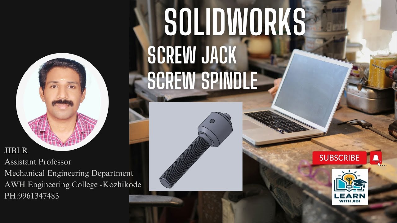 SolidWorks- Solid Modeling -Screw jack - Screw spindle - YouTube