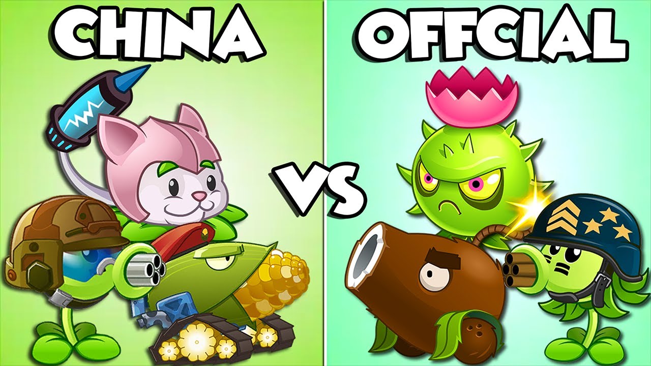 PvZ 2 Team CHINA vs Team OFFICIAL Plants Power-Up! in Plants vs Zombies ...