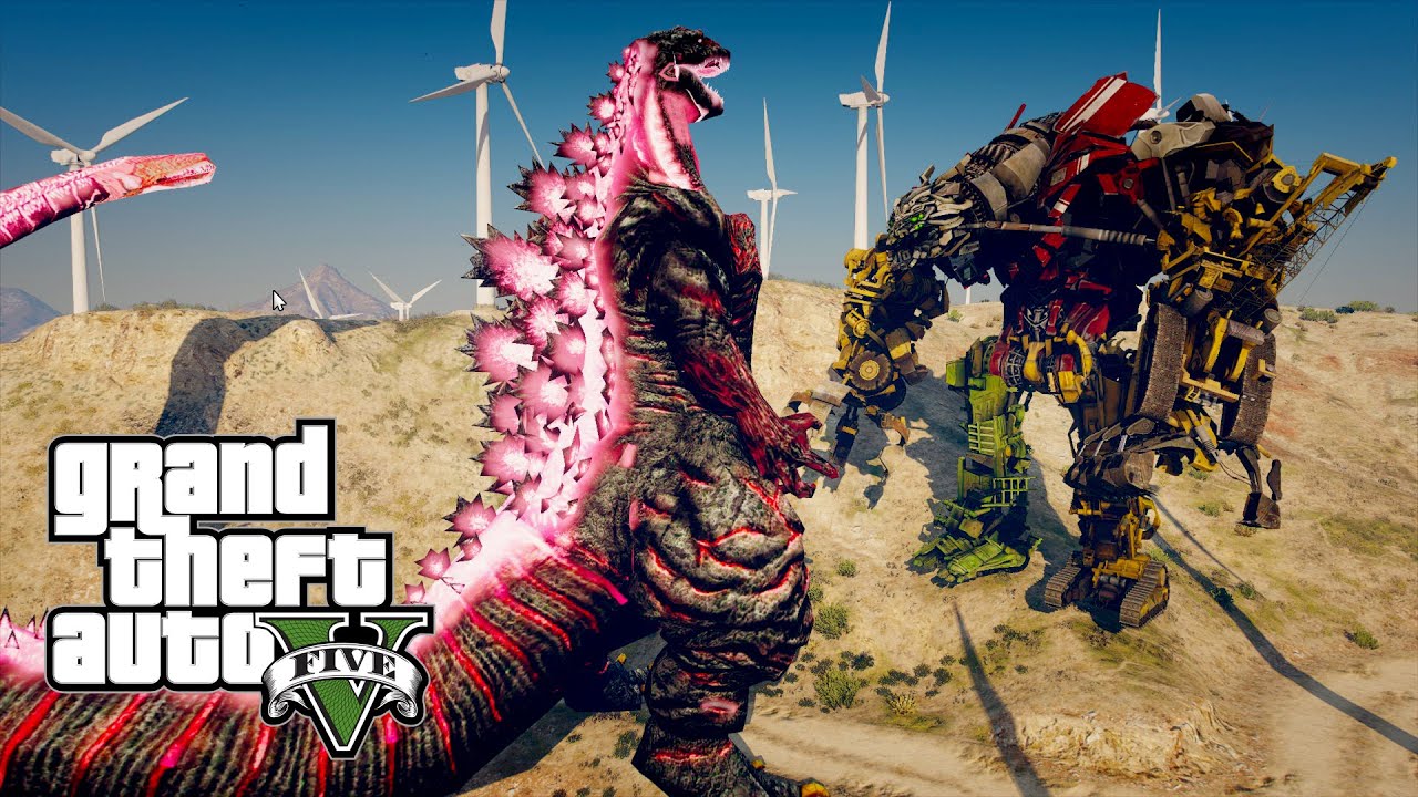 Shin Godzilla vs Devastator Transformer - GTA V Mods - YouTube
