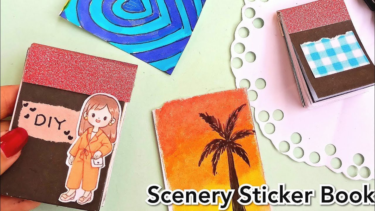 How to Make Journal Scenery Sticker Book Part-1 / DIY Sticker Book for ...