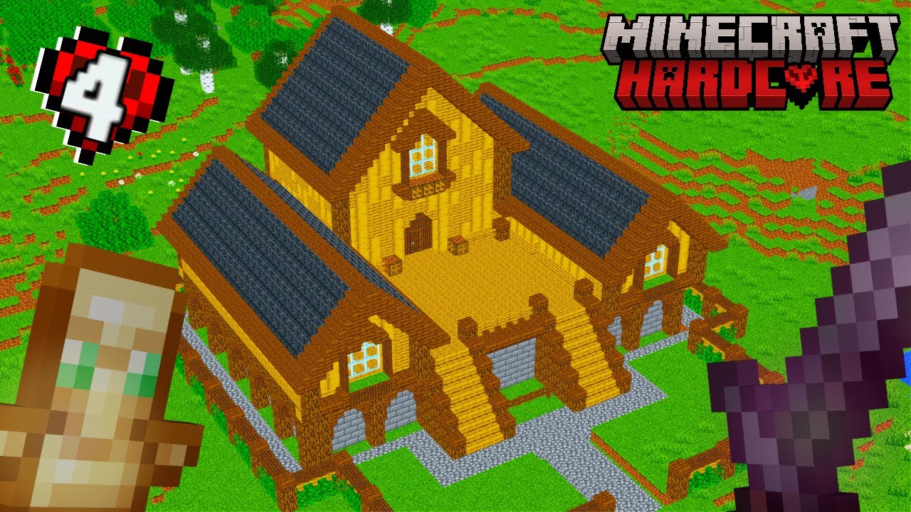 ZBUDOWAŁEM SWÓJ PIERWSZY DOM w MINECRAFT HARDCORE #4 - YouTube