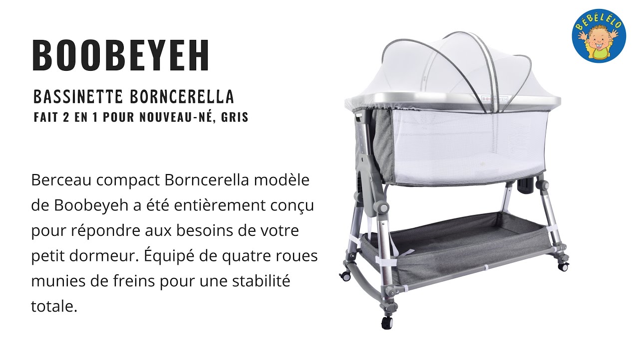 Boobeyeh bassinette borncerella fait 2 en 1 pour nouveau né, gris ...