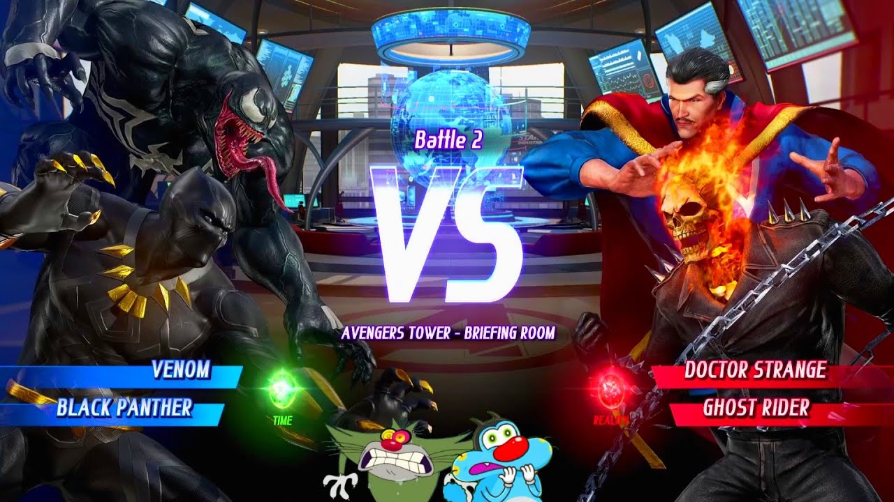 BLACK PANTHER & VENOM VS GHOST RIDER & DOCTOR STRANGE FIGHT IN MARVEL ...