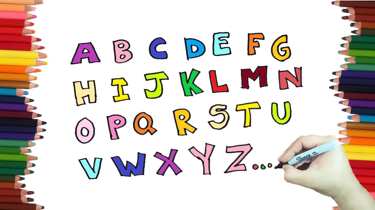 Dibuja El Abecedario 🌈 Aprende Letras y Colores en Español 🅰️-🇿 Dibujos ...