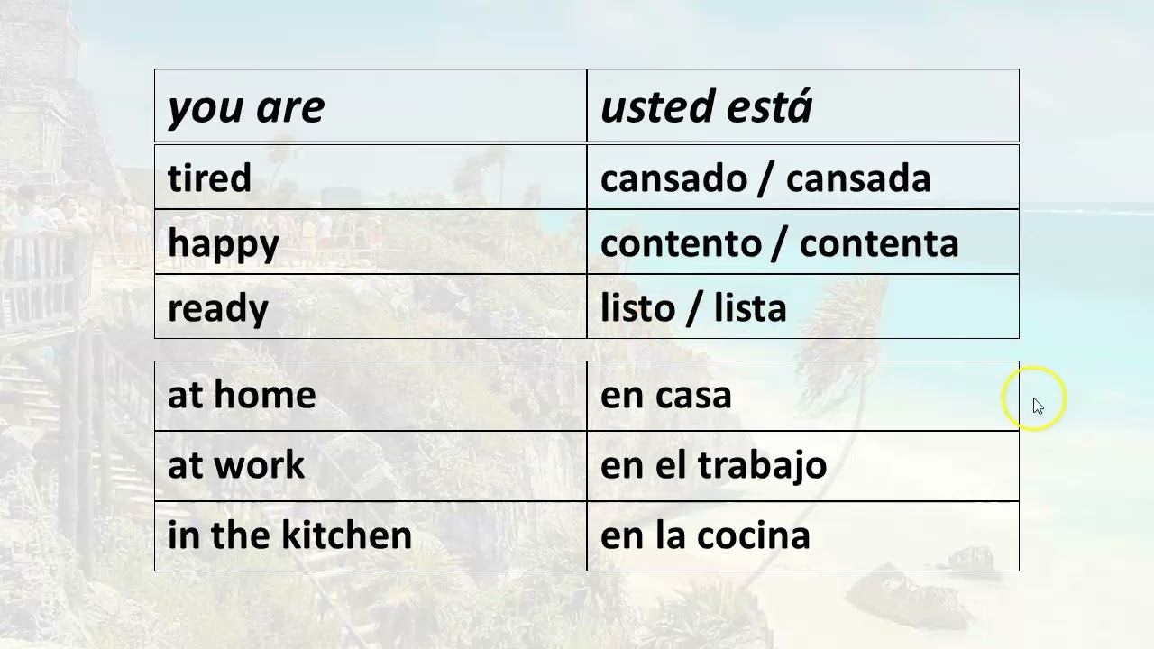 Cansado In English From Spanish