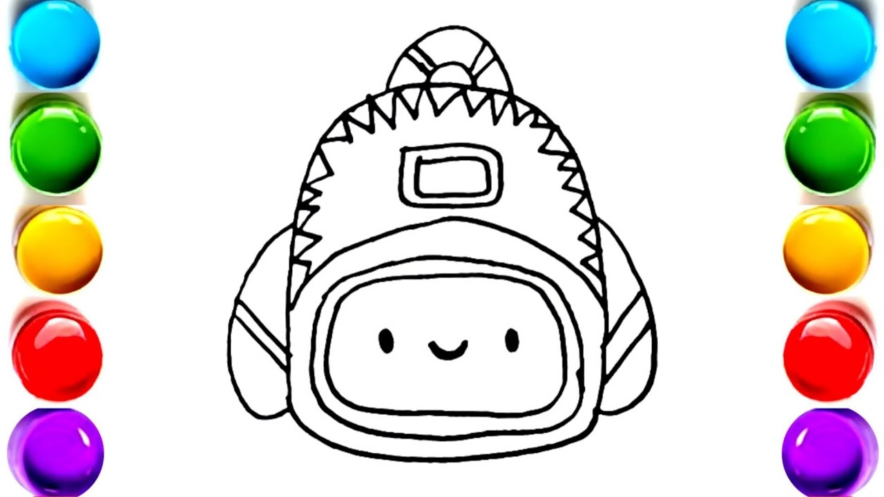how to draw backpack || easy cute drawing and coloring for kids - YouTube