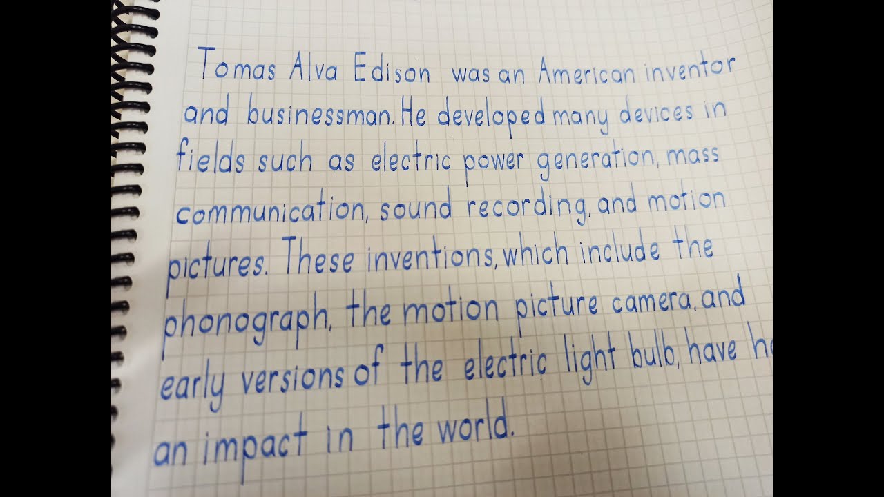 Neat Print Handwriting | Thomas Edison - YouTube