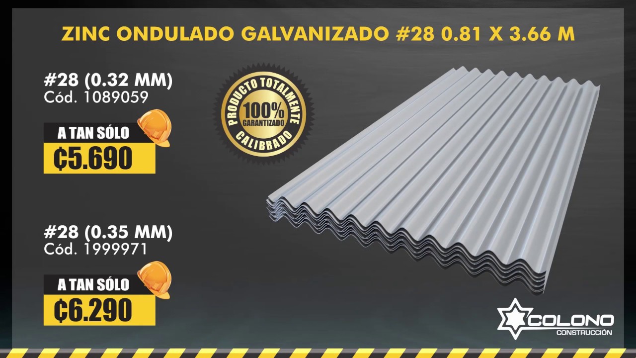Zinc, perlin, hierros y demás materiales en OFERTA en Colono ...