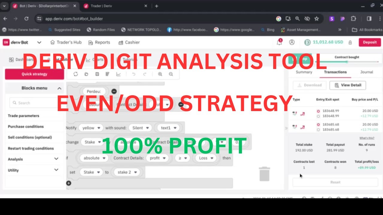 HOW TO USE DIGIT ANALYSIS TOOL TO TRADE EVEN/ODD l 100% ACCURATE - YouTube