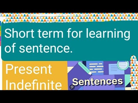 Sentences, Present Indefinite sentence.Short way for Learning. - YouTube