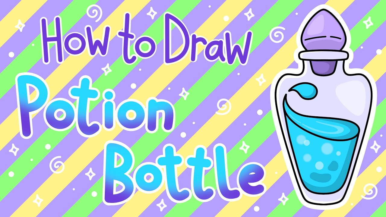 How To Draw A Potion Bottle 3 - YouTube