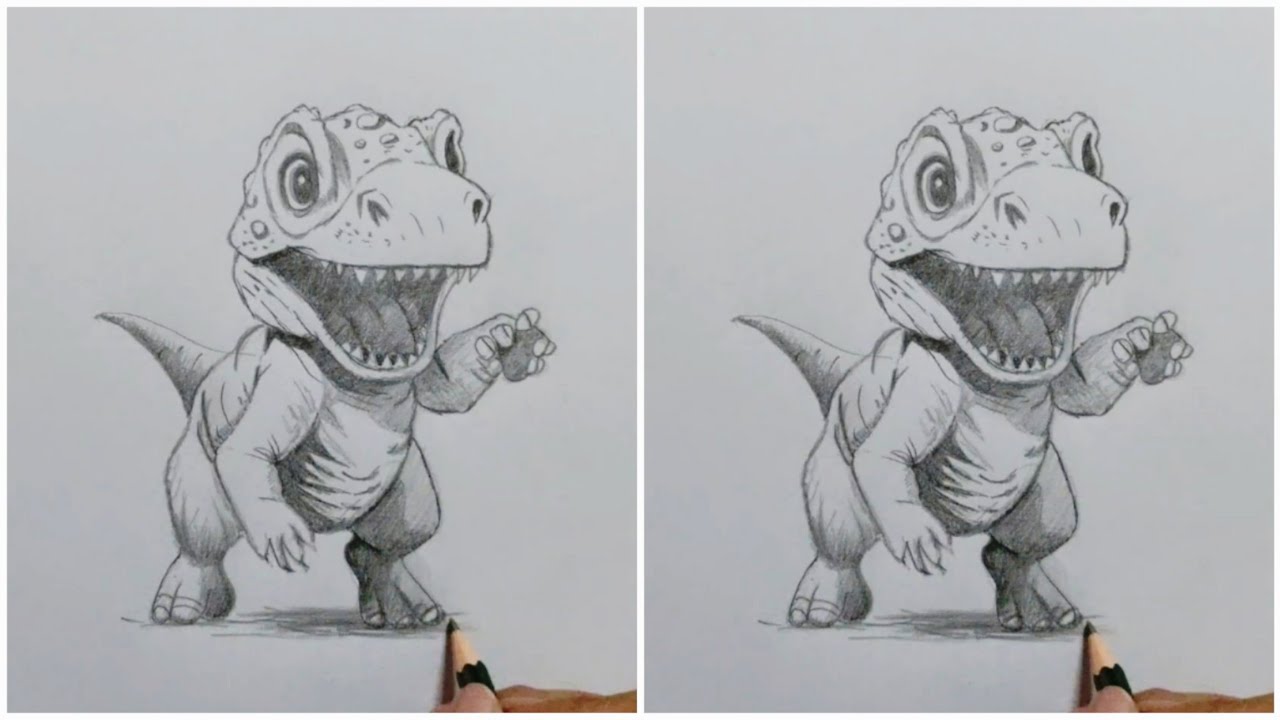 How to Draw Dinosaurus With Pencil || Drawing Dinosaurus - YouTube