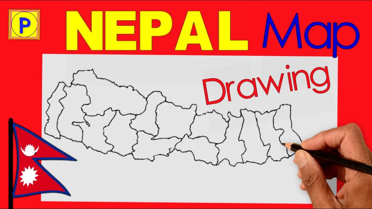 How to Draw an Outline map of Nepal || नेपाल को नक्शा कसरी ड्र गर्ने ...