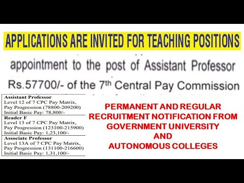 Permanent Assistant Professor Recruitment Vacancies in Govt and ...