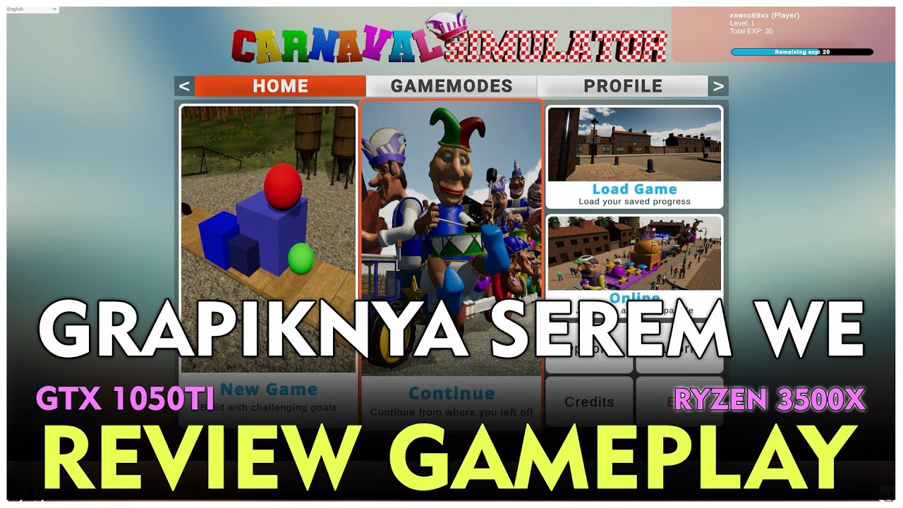 Carnaval Simulator GTX 1050 TI Test Gaming - YouTube