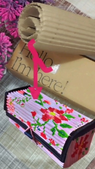 Reuse cardboard: Banayein yeh pyara sa pink box#cardboard box# "DIY ...
