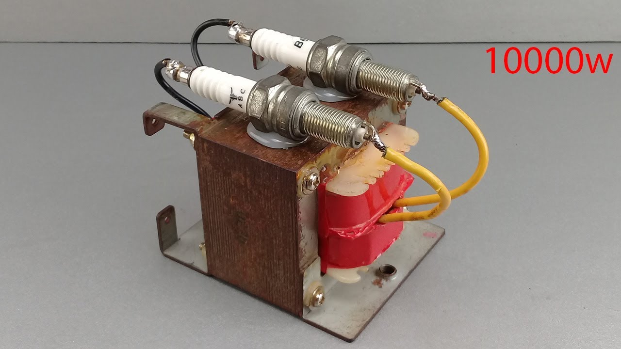 New...how to make 220v 10000w free energy using spark plug with ...