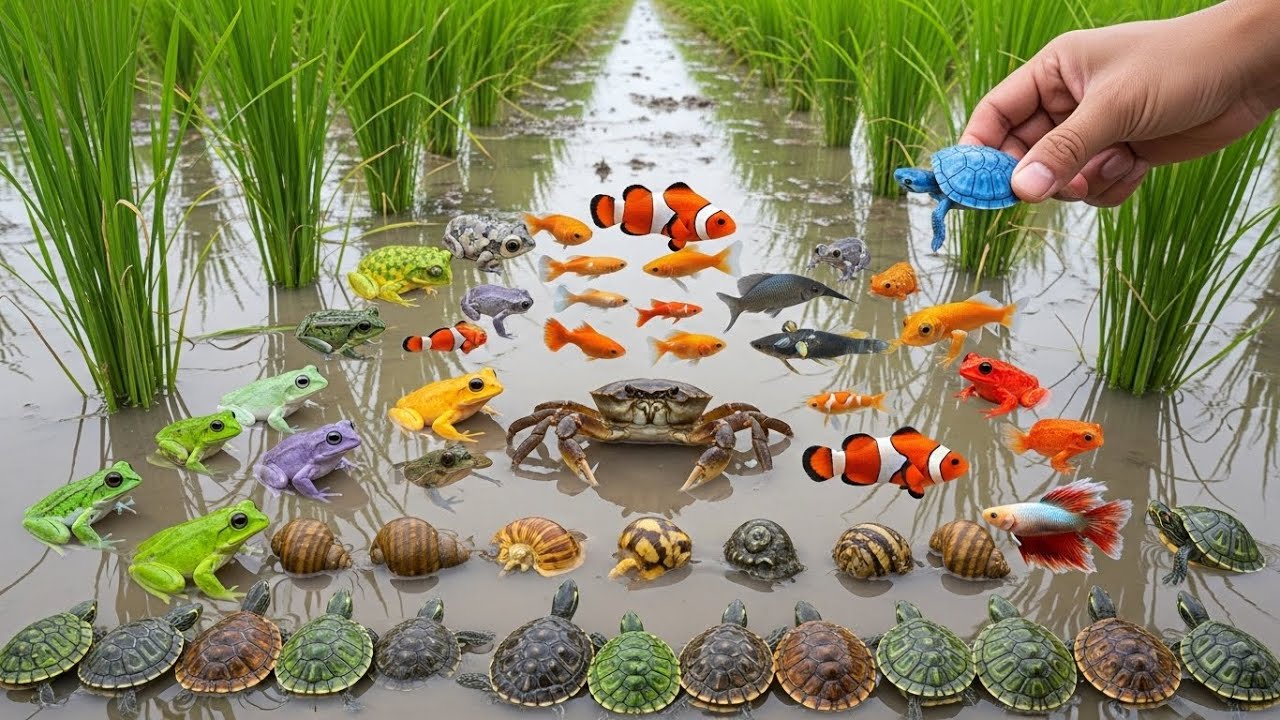 Caught Amazing Colorful Fish & Insects in the Green Forest Lake ...