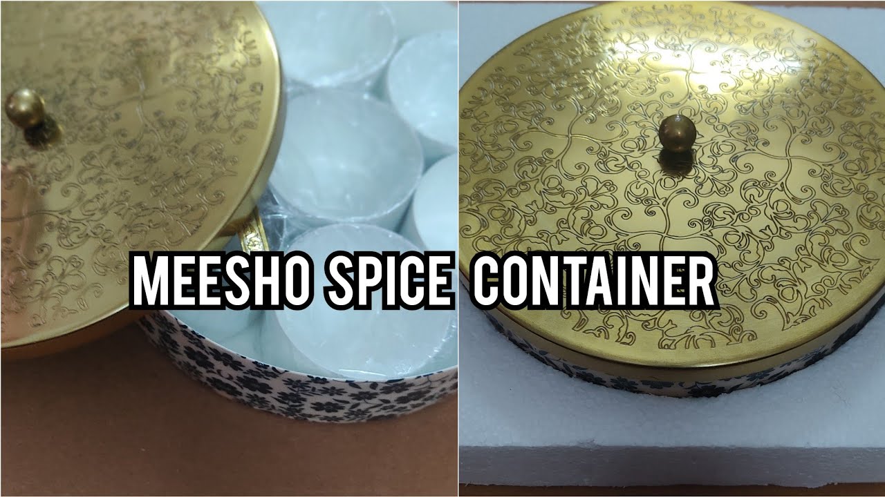 Brass Coated Spice Box | அஞ்சறைப்பெட்டி Unboxing | Meesho Spice ...