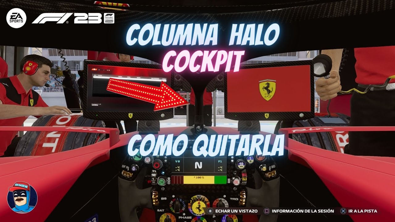 como quitar la columna de halo (cockpit) en F1 2023 tutorial - YouTube