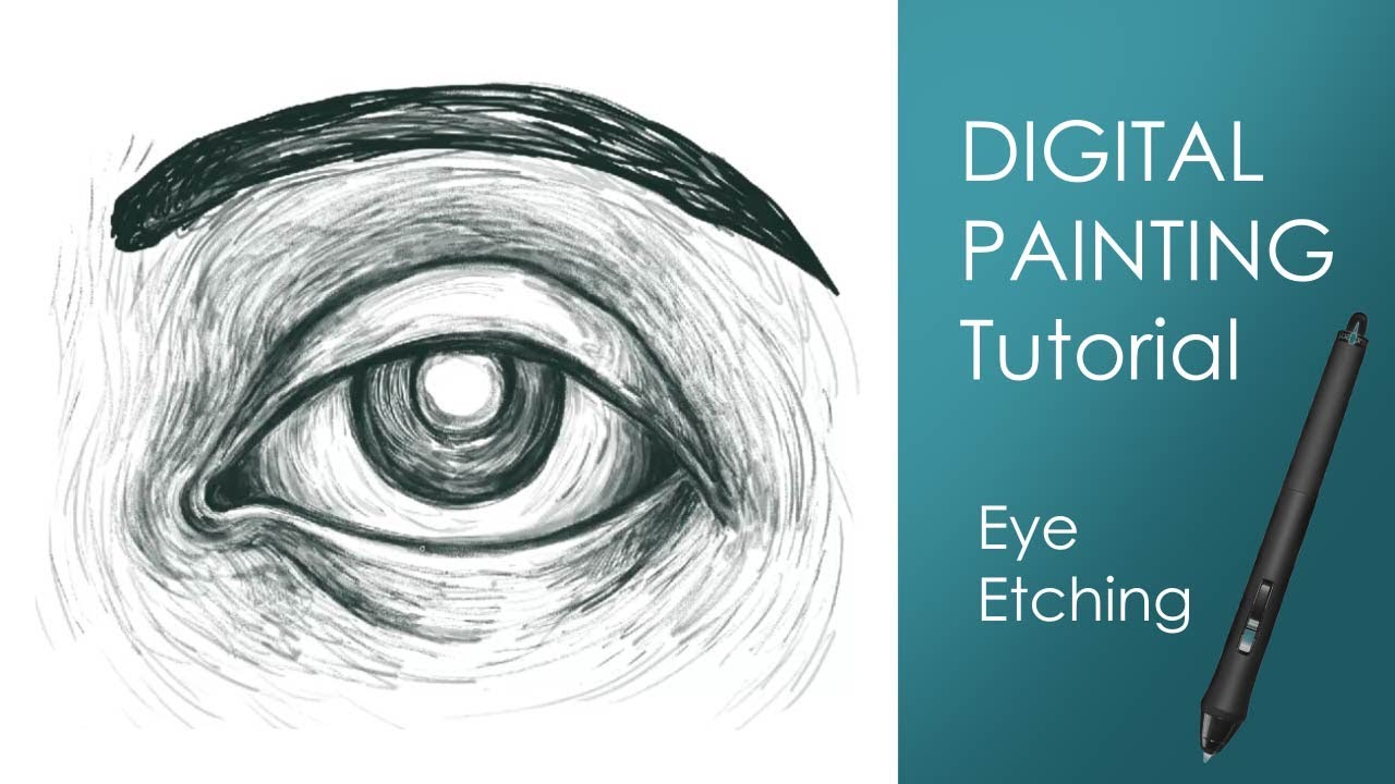 How to draw eyes with etching style ? - YouTube