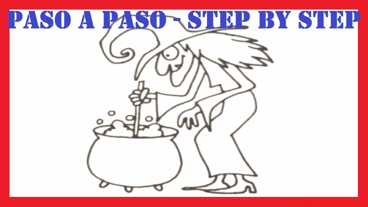 Como dibujar una bruja y caldero l How to draw a witch and cauldron ...