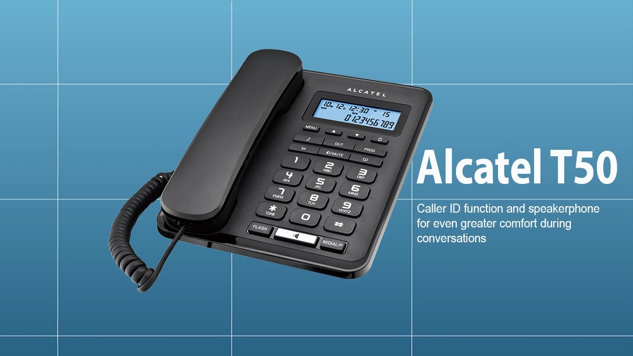Alcatel T50 Corded Landline Phone With Caller Id Speaker Phone - YouTube