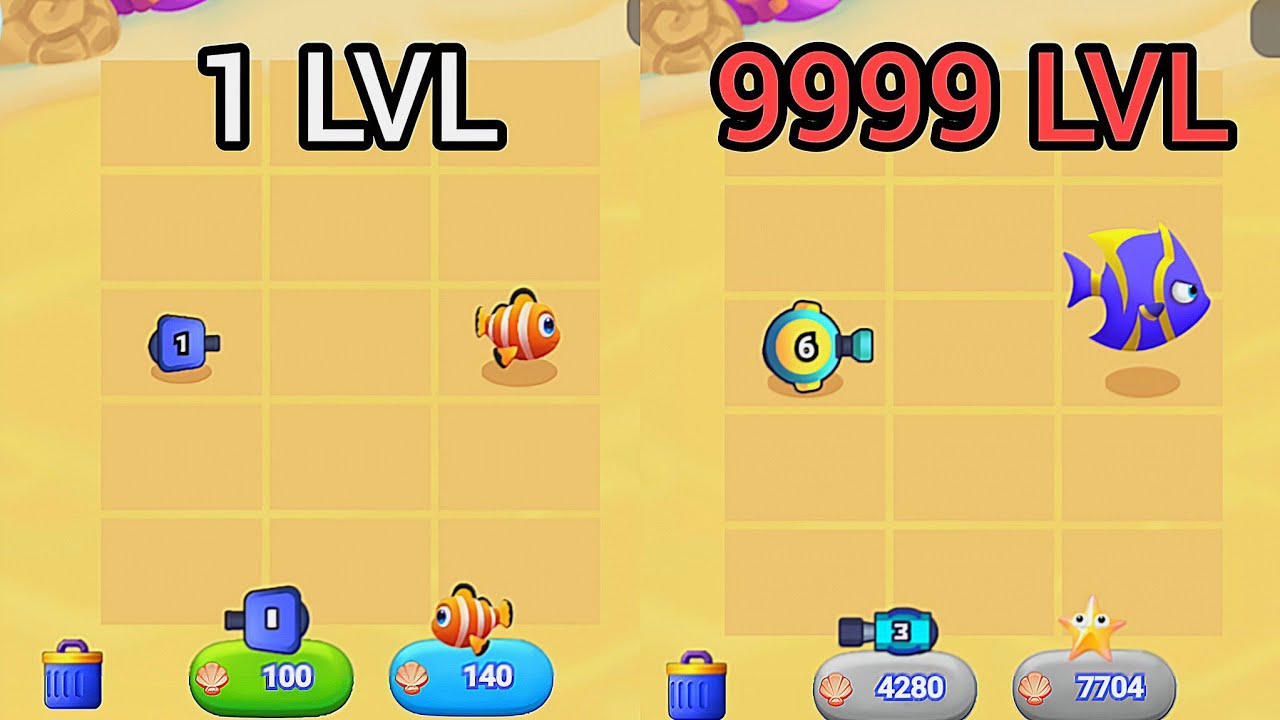 Max Level Gameplay In Merge Fish Vs Plants Battle Game - YouTube
