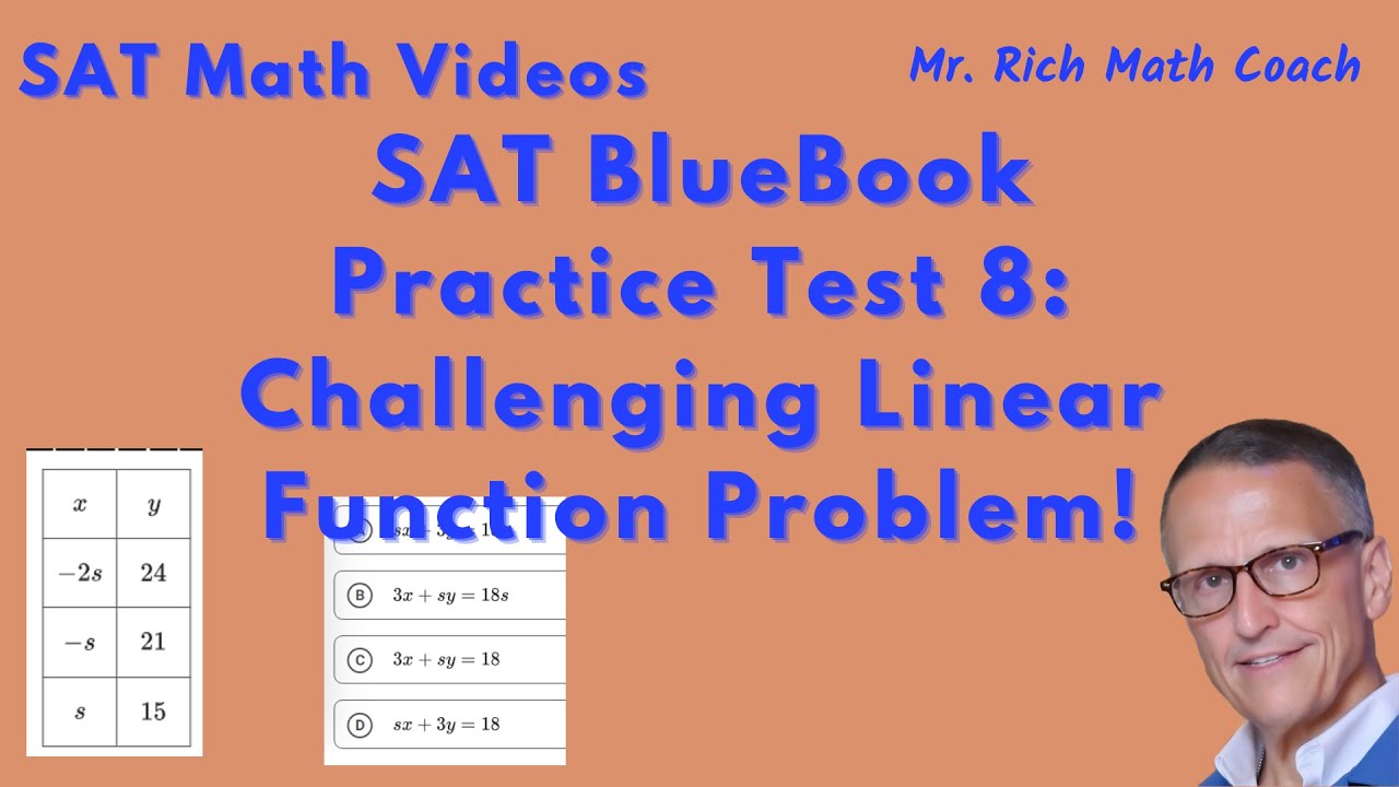 SAT Practice Test 8 - Challenging Linear Function Problem! - YouTube