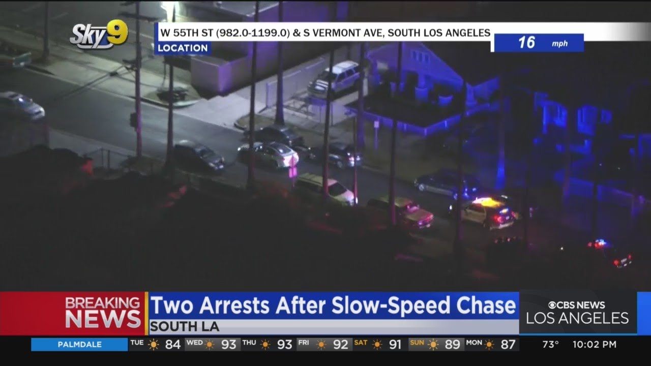 Two suspects arrested following slow-speed pursuit through South LA ...